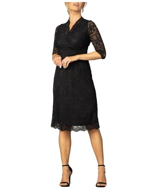 Kiyonna Scalloped Boudoir Lace Cocktail Dress In Black Lyst