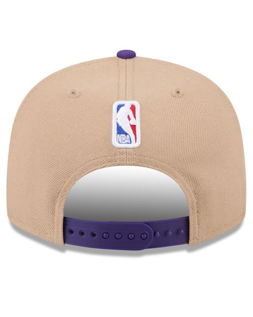 KTZ Tan/purple Los Angeles Lakers 2024 Nba Draft 9fifty Snapback Hat in ...