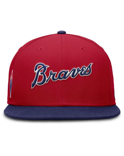Nike Atlanta Braves True Performance Fitted Hat in Red for Men | Lyst