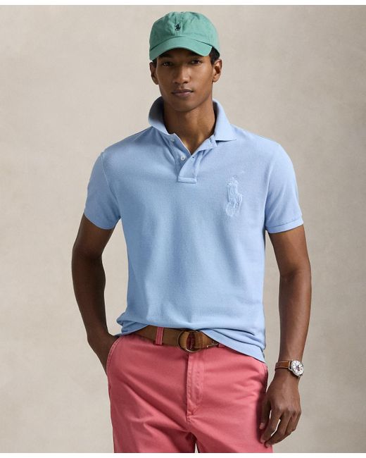 Polo Ralph Lauren Custom Slim Fit Polo Shirt in Blue for Men | Lyst