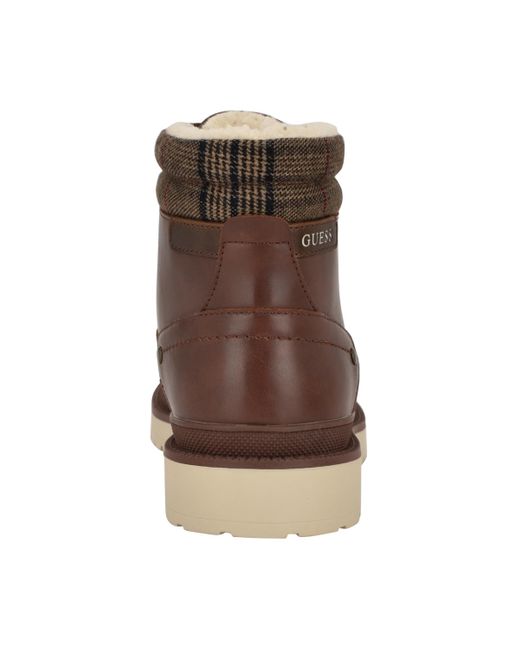 Guess Caismar Lace Up Casual Hybrid Boots in Brown for Men | Lyst