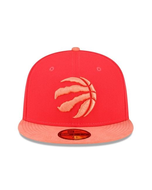 KTZ Red/peach Toronto Raptors Tonal 59fifty Fitted Hat for Men | Lyst