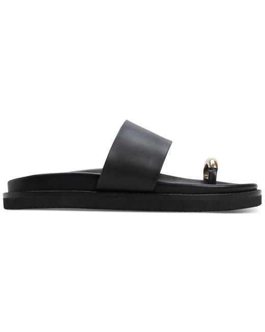 ALDO Beachstroll Toe-loop Footbed Slides in Black | Lyst