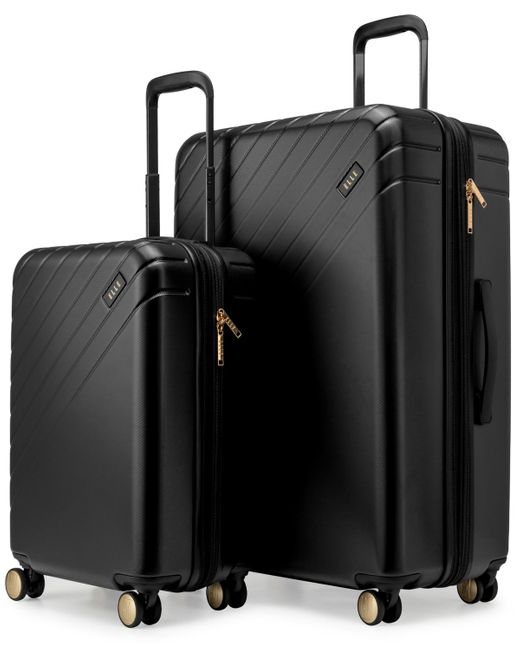 Elle Louvre 2-piece Expandable Retro Spinner luggage Set in Black | Lyst