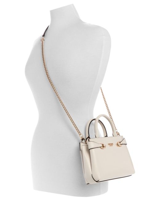 Guess Lorelei Mini Satchel Bag in Natural | Lyst
