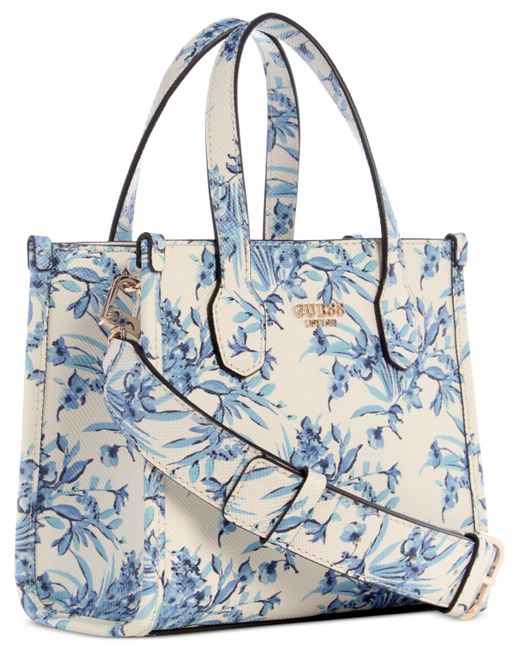 Guess Silvana Two-compartment Mini Tote in Blue | Lyst