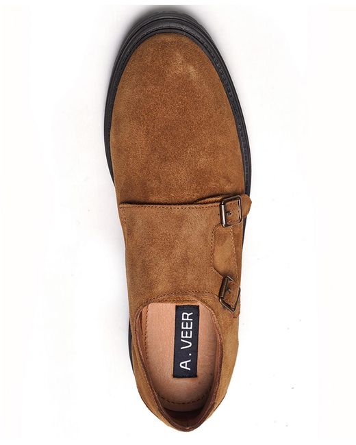 A. Veer Anthony Veer Jett Double Monk Round-toe Shoes in Brown for Men ...