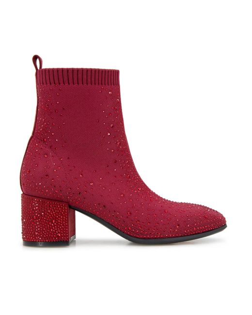 Kenneth Cole Renee Jewel Booties in Red | Lyst