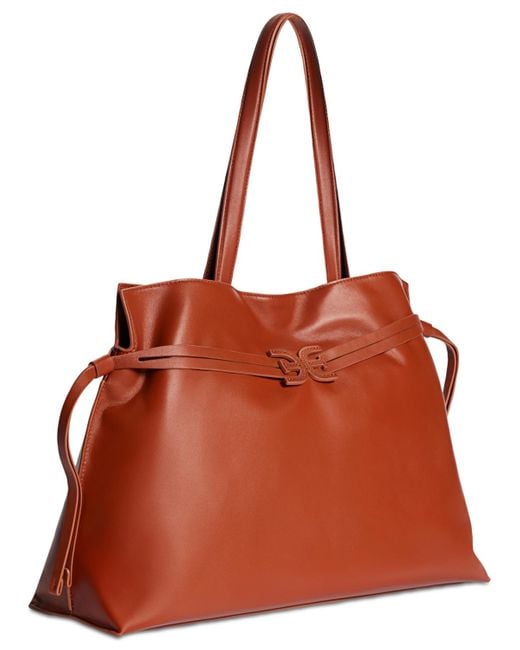 Sam Edelman Poppy Extra Large Leather Drawstring Tote in Brown | Lyst