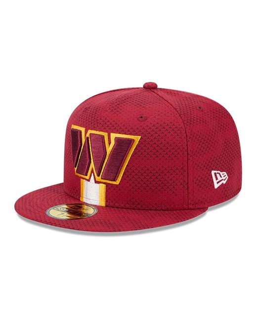 KTZ Washington Commanders 2024 Sideline 59fifty Fitted Hat in Red for ...