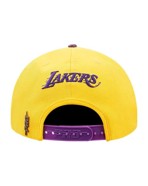 Pro Standard Gold/purple Los Angeles Lakers Logo Morph Snapback Hat in ...