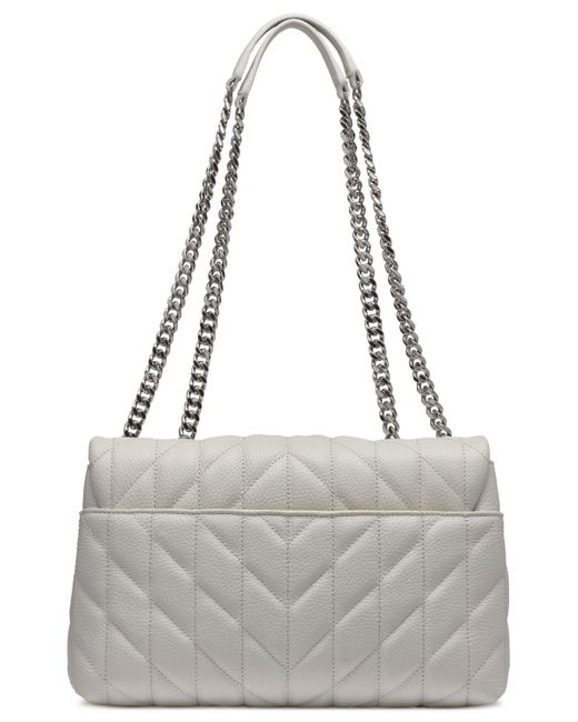 Karl Lagerfeld Lafayette Medium Quilted Leather Shoulder Bag in Gray | Lyst