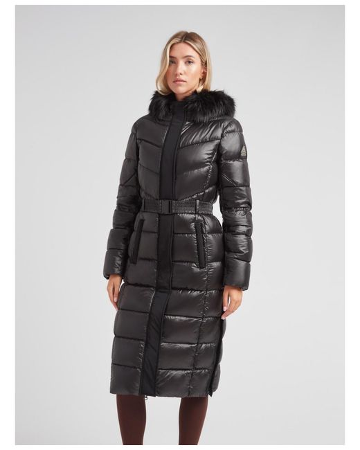 Jacket Diamond Belted Extra Long Down Coat | Lyst