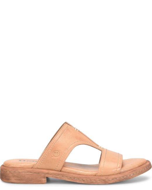 Born Remo Round Toe Flat Sandals in Brown | Lyst