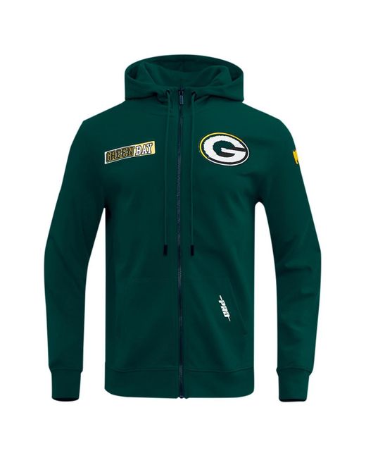 Pro Standard Bay Packers Split Logo Double Knit Full-zip Hoodie in ...