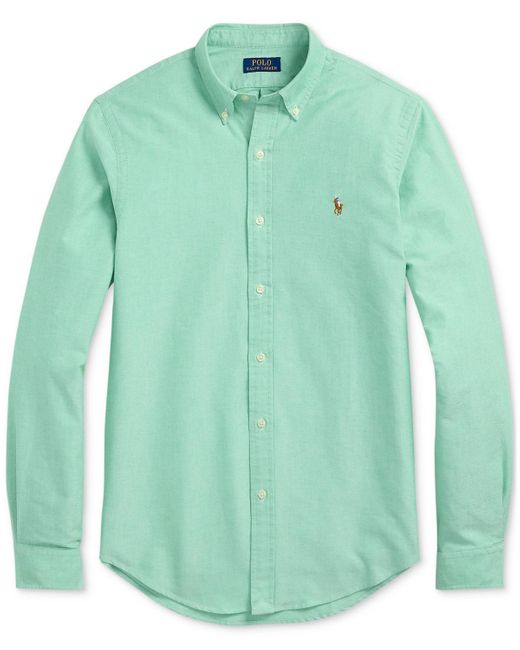 Polo Ralph Lauren Classic-fit Plaid Oxford Shirt in Green for Men | Lyst