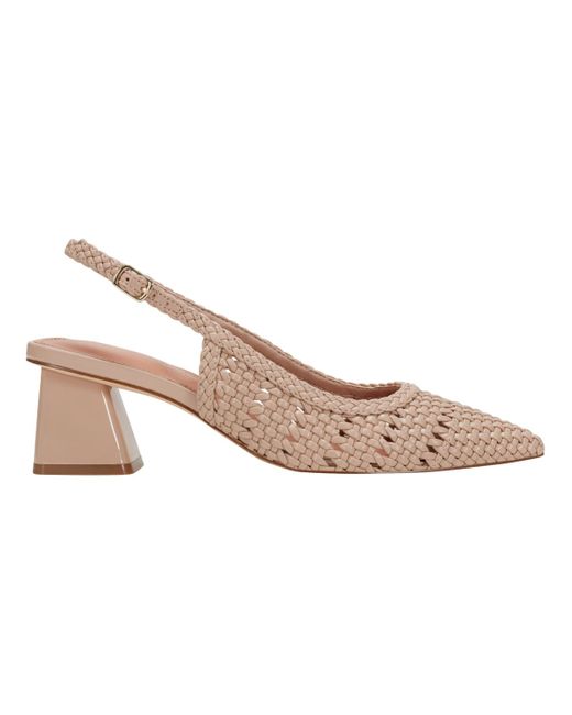 Marc Fisher Lulia Woven Block Heel Slingback Pumps in Pink | Lyst