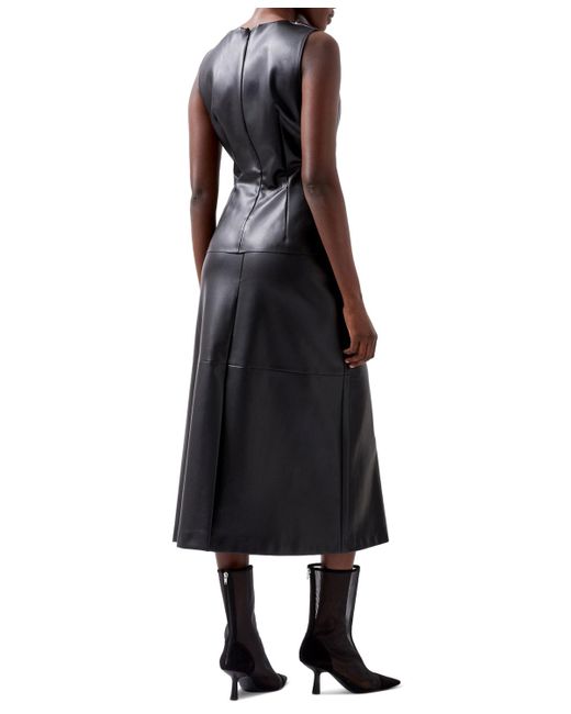 French Connection Elettra Faux-leather Dress in Black | Lyst