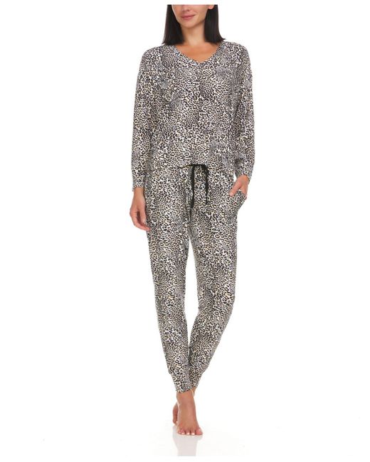 Flora Nikrooz Trina Lounge Pajama Set 2 Piece In Gray Lyst