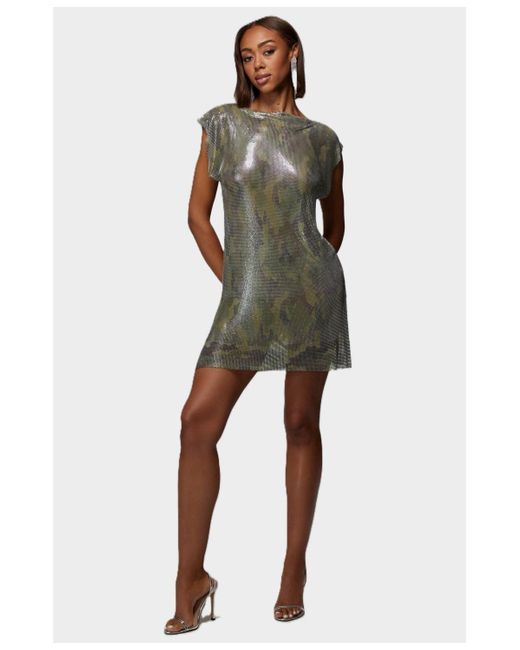 Bebe X Ciara Chainmail Mini Dress in Green | Lyst