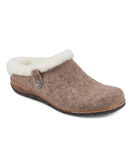Earth Elena Cold Weather Cozy Slip-on Clogs in Brown | Lyst