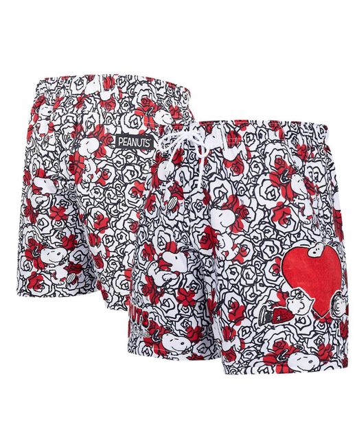 FREEZE MAX White Peanuts Snoopy Loves Flowers Shorts in Red for Men | Lyst
