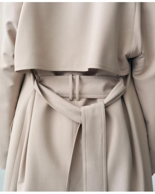 Mango Oversized Belted Trench Coat in Gray | Lyst