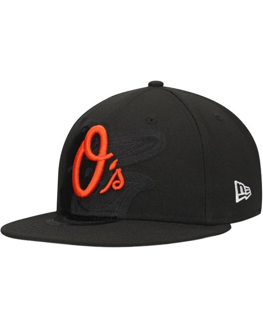 KTZ Baltimore Orioles Shadow Logo 59fifty Fitted Hat in Black for Men ...