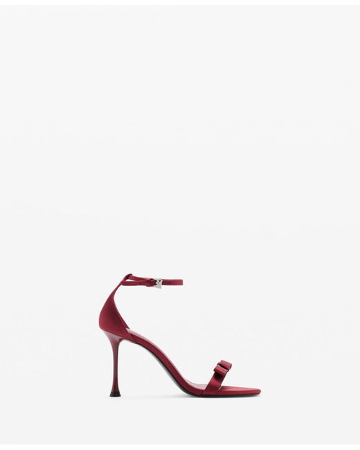 Mango Decorative Bow Heel Sandals in Pink | Lyst