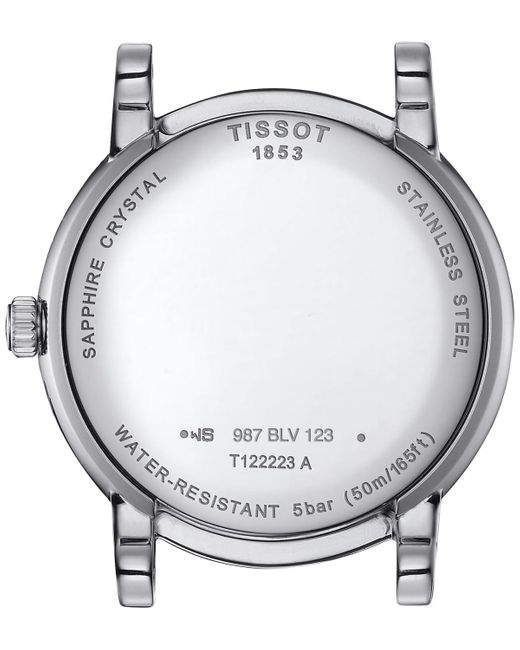 Tissot Carson Premium Lady Moonphase Leather Strap Watch 32mm in Gray ...