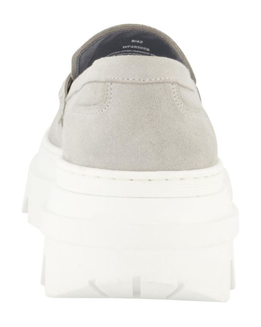 Karl Lagerfeld White Label Suede Kl Bit Moccasin Loafers for Men | Lyst