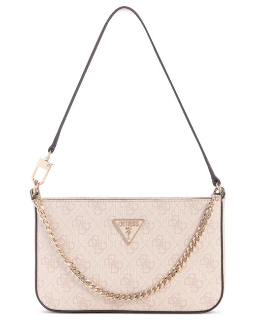 Guess Noelle Mini Top Zip Shoulder With Removeable Chain in Pink | Lyst
