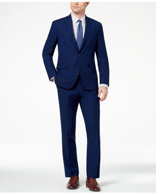 Kenneth Cole Reaction Ready Flex Slim-fit Suit in Blue for Men | Lyst