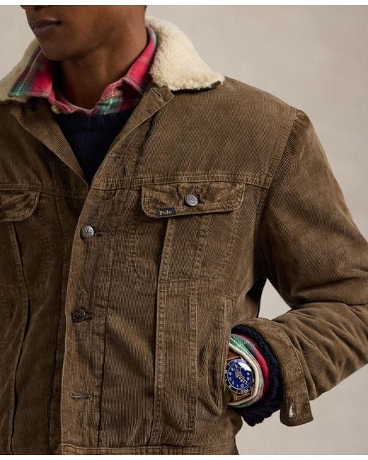 Polo Ralph Lauren Fleece-lined Corduroy Trucker Jacket in Brown for Men | Lyst