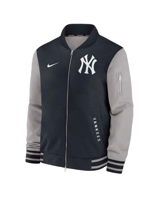 Nike Navy/gray New York Yankees Authentic Collection Dugout Full-zip ...