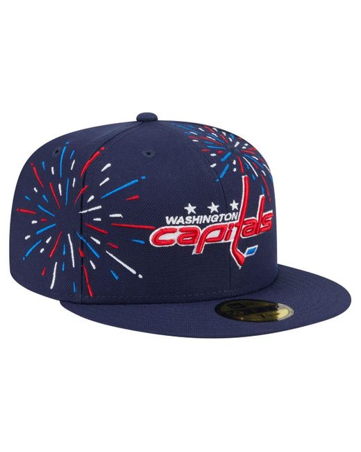 KTZ Washington Capitals Americana Fireworks 59fifty Fitted Hat in Blue ...