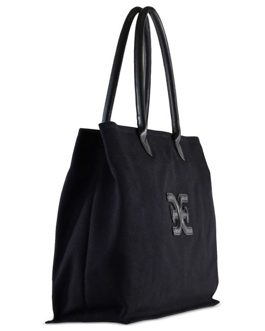 Sam Edelman Cooper Extra Large Logo Canvas Tote in Black | Lyst