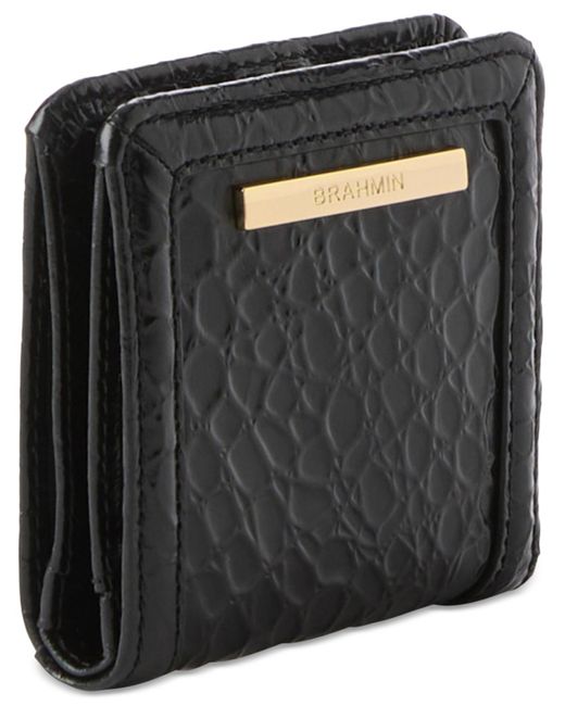 Brahmin Jane Small Leather Bifold Wallet in Black | Lyst