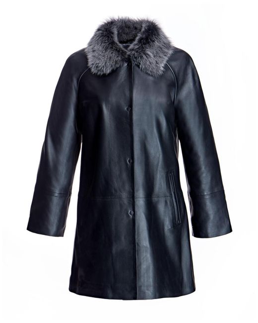 Julia & Stella By Maximilian Leather Jacket With Shearling Collar in ...