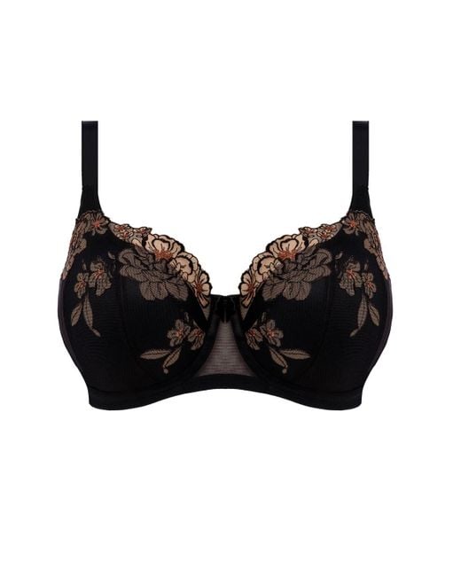 Elomi Teagan Underwire Padded Half Cup Bra in Black | Lyst
