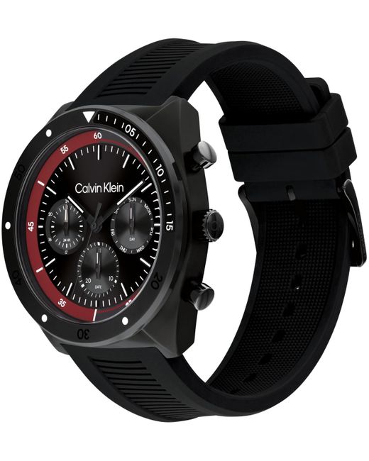 Calvin Klein Flex Silicone Strap Watch 45mm in Black for Men | Lyst