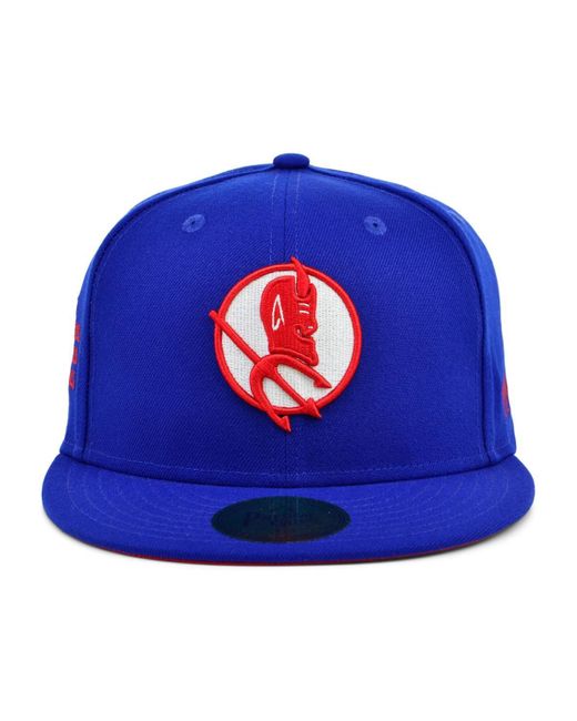 Physical Culture Los Angeles Red Devils Black Fives Fitted Hat in Blue ...