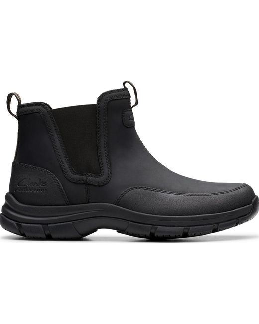 Clarks Collection Walpath Easy Boots in Black for Men | Lyst
