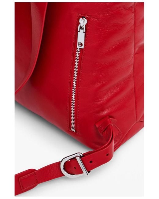 Desigual Medium Padded 100% Leather Backpack in Red | Lyst