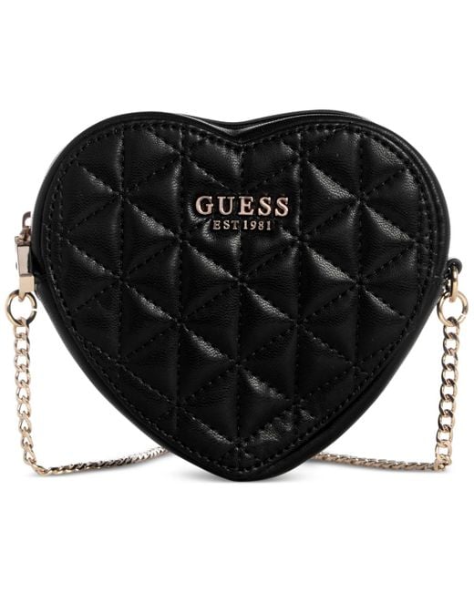 Guess Kori Heart Bag in Black | Lyst