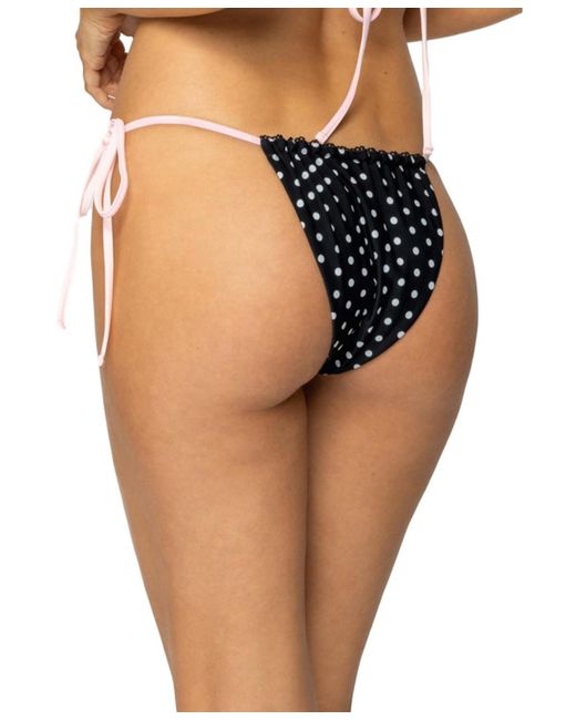 Edikted Leigh Polka Dot String Bikini Bottom in Pink | Lyst