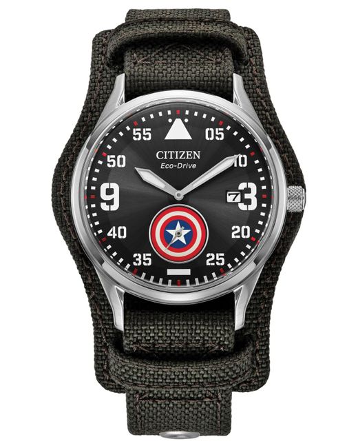 Citizen Eco-drive Marvel Captain America Forever Fabric Strap Watch ...