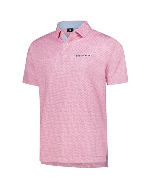 Footjoy 2025 The Players Prodry Citrus Lisle Polo Shirt in Pink for Men ...