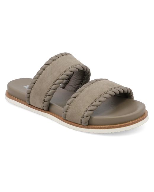 MIA Vada Slide Round Toe Sandals in Brown | Lyst
