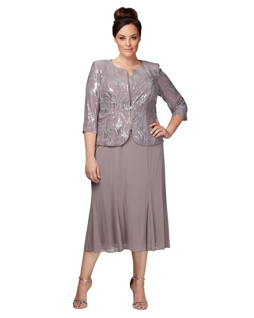 Alex Evenings Plus Size Sequined Chiffon Dress And Jacket | Lyst